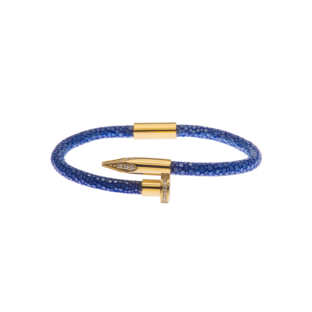 EZELE WRAP SOUDAGE BLUE & GOLD BRACELET